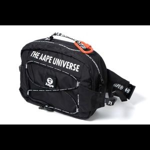 Bape Bags | A Bathing Ape Black Leather Waist Bag Fanny Pack | Poshmark